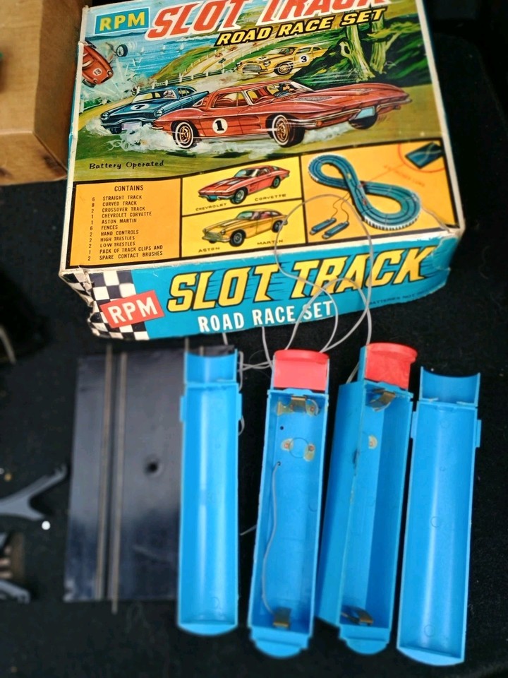 1960's RPM Slot Car Track Road Race Set All Track, 2 Controllers And 3 ...