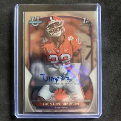 2022 Bowman University Chrome - Chrome Prospect Autographs #45 Clemson ...