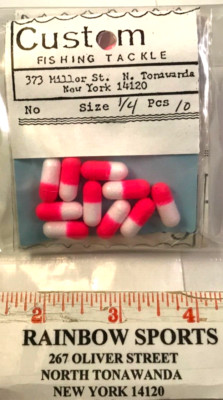 50 RIG PILL FLOATS 5/8" Fl. PINK/WHITE (small) worm harness Walleye ...