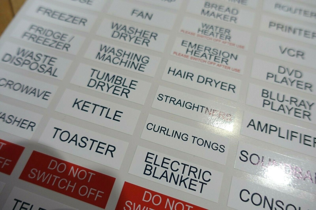 Electrical Outlet Labels