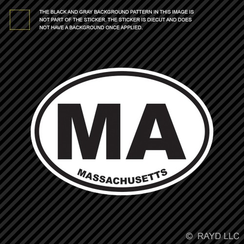 Massachusetts State Oval Sticker Die Cut Decal MA | eBay