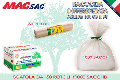MAC SAC ® SACCHI EXTRA RESISTENTI RACCOLTA DIFFERENZIATA 55 X 70 cm ...