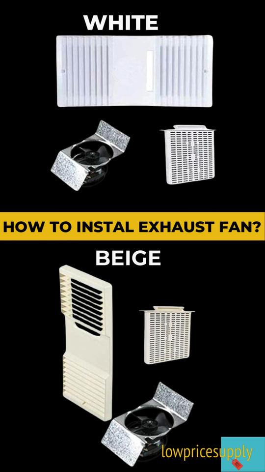 Rush Hampton/TekQuest CA-90 Ductless Exhaust Kit Fan, Grill, Filter ...