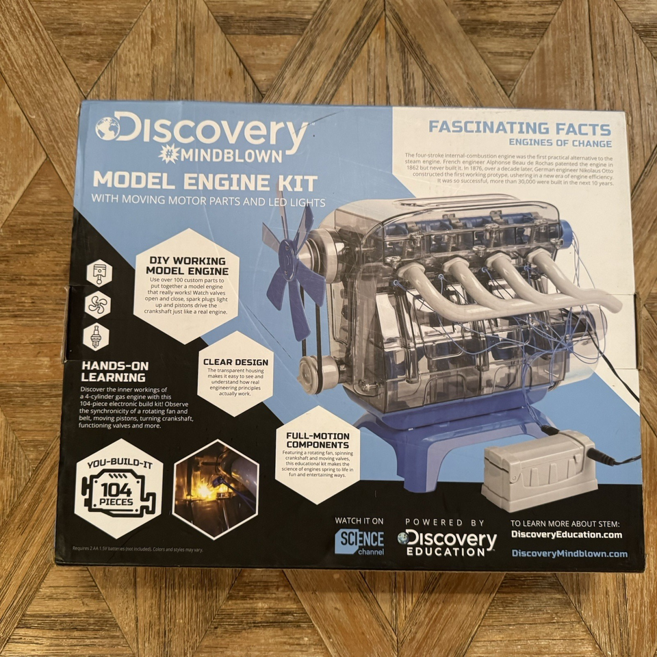 Discovery Mind Blown Model Engine Kit with Moving Motor Parts and LED ...