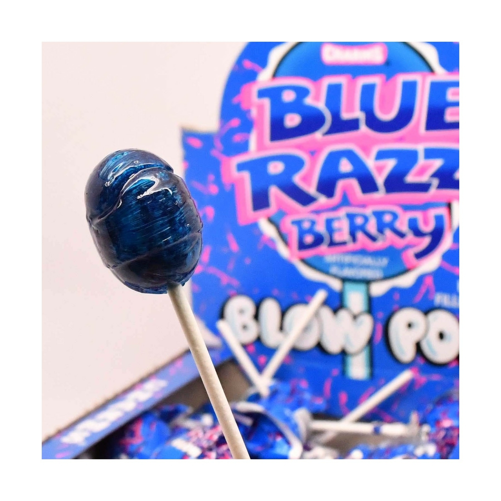 Charms Blow Pops Blue Razz Berry Flavor Sugar Corn Syrup Hard Candy ...