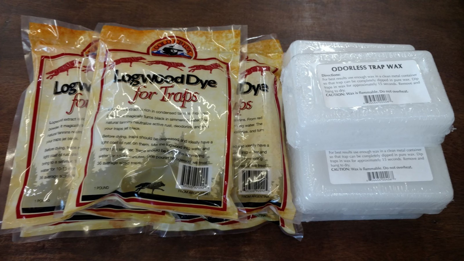 3 LBS POUNDS OF TRAP WAX & 3 LBS OF LOGWOOD TRAP DYE WAX TRAPPING DYE ...