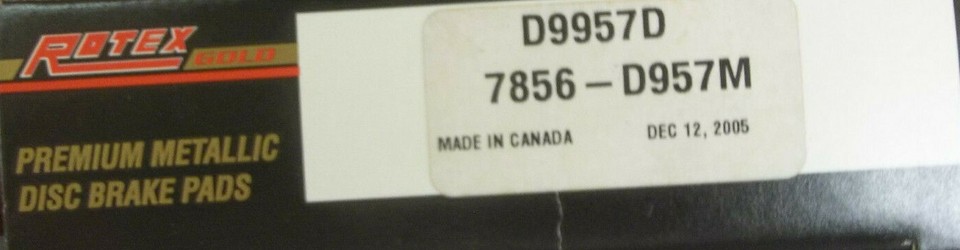 Front Disc Brake Pad Set, Semi-Metallic - Rotex D9957D | eBay