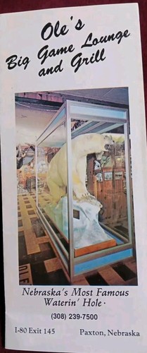 Vintage Ole's Big Game Lounge And Grill Brochure. A81 | eBay