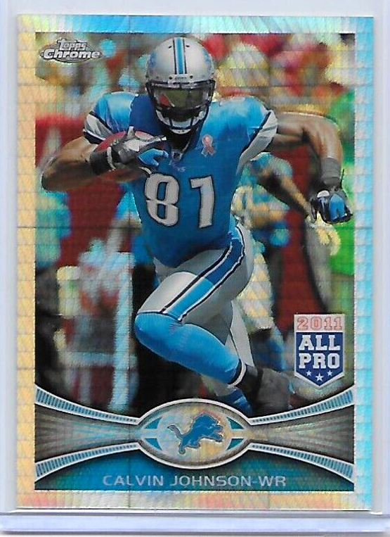 2012 TOPPS CHROME CALVIN JOHNSON XFRACTOR PRISM REFRACTOR 185/216 | eBay
