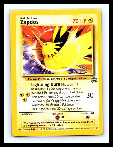 💥 Black Star Promo Zapdos # 23 Pokemon Card WOTC Vintage | eBay