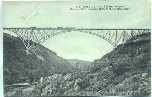 Pont de Tanus Tarn Aveyron France Viaduc du Viaur Steam train 1912 ...