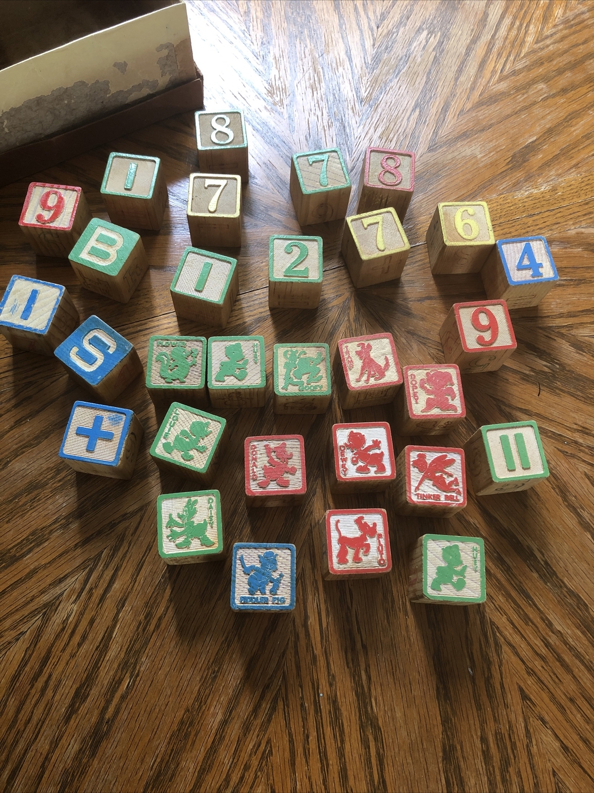 Lot 30 Vintage Disney Wood Blocks Alphabet Embossed Character Toy | eBay