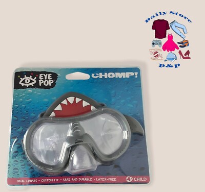 Eye Pop Goggles Kids Swim Mask with Dual Lenses SHARK CHOMP! Custom Fit ...