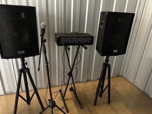 W Audio gig rig PA system, stands and SM 58 mic | eBay