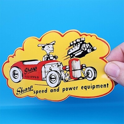 Sharp Speed Equip. Vintage Style DECAL, Vinyl STICKER, racing, hot rod ...