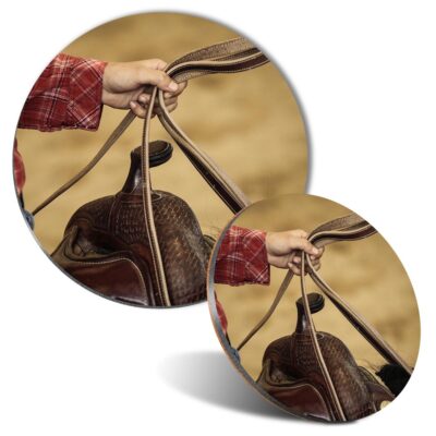 Mouse Mat & Coaster Set Western Riding Saddle Horse #52436 | eBay
