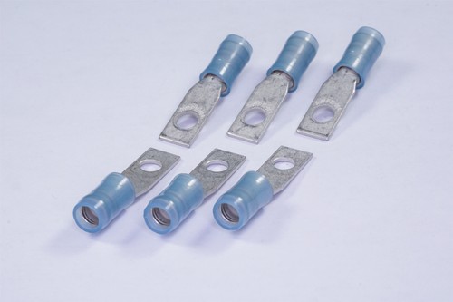 Lot of 6 MS17143-14 AMP Crimp Rectangular Tongue Terminal Copper Blue ...