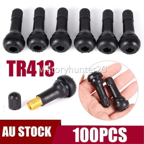 100 X TR413 Snap in Rubber Tubeless Tyre Valves High Standard Valve OZ | eBay Australia