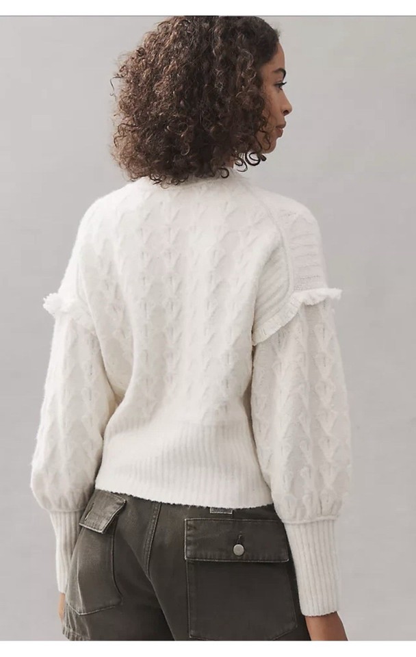 Anthropologie - Pilcro V-Neck Drop Shoulder Cable Sweater NWT sz MEDIUM ...