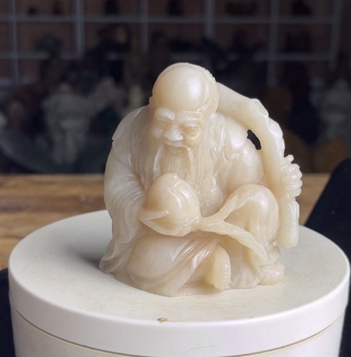 Natural Stone Hand-carved Shouxing Gong Figurine | eBay