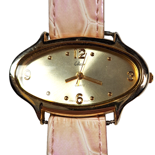 Collezio Oval Goldtone Watch 9" Pink Band New Battery | eBay