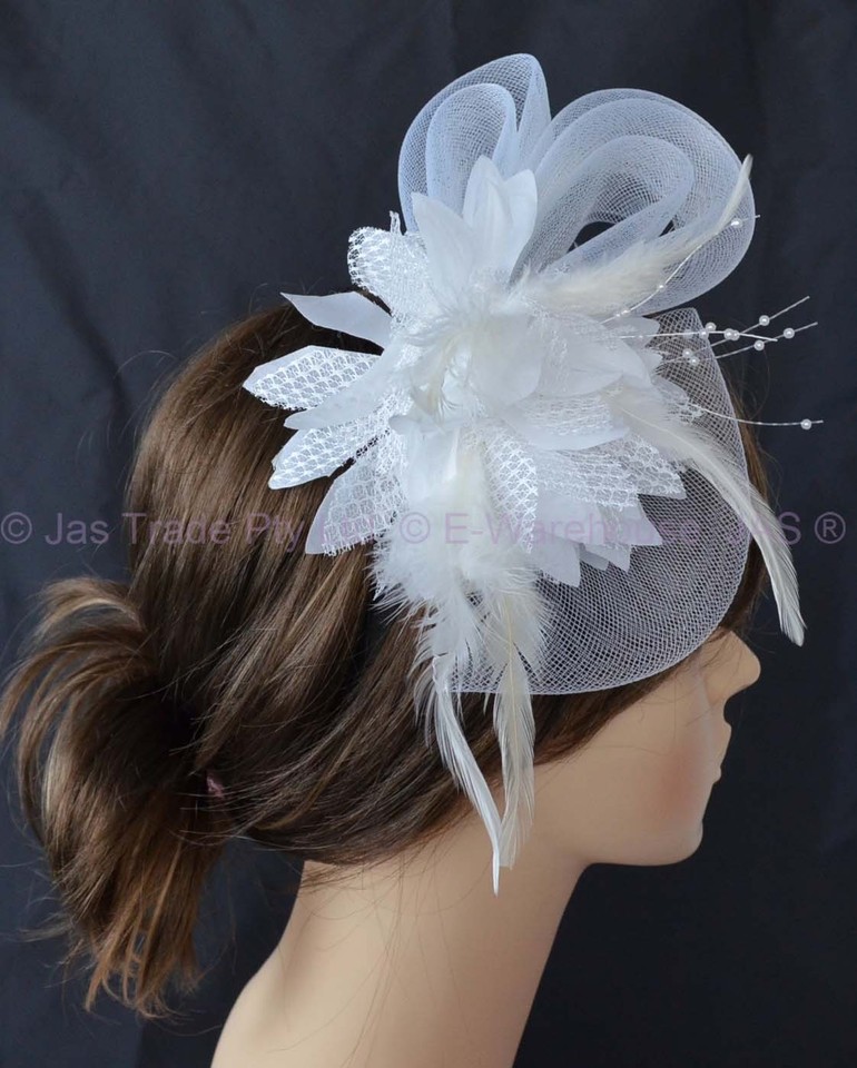 Spring Race Racing Party Melbourne Cup Feather Fascinator Headband Clip ...