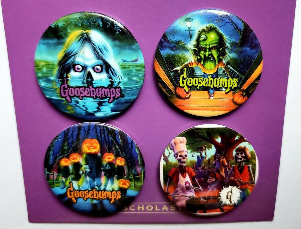 OFFICIAL NEW GOOSEBUMPS BUTTONS SET - RL STINE SCHOLASTIC BOOK SERIES ...