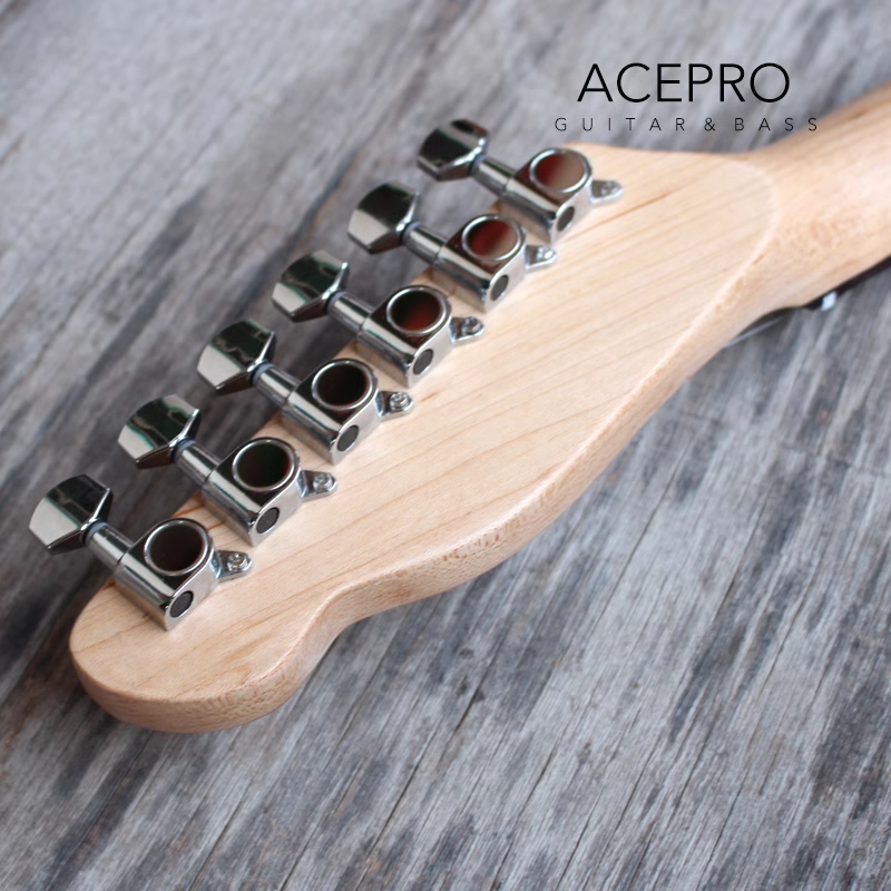 Acepro Blue LED Light Electric Guitar Acrylic Body Crystal Guitar Maple ...