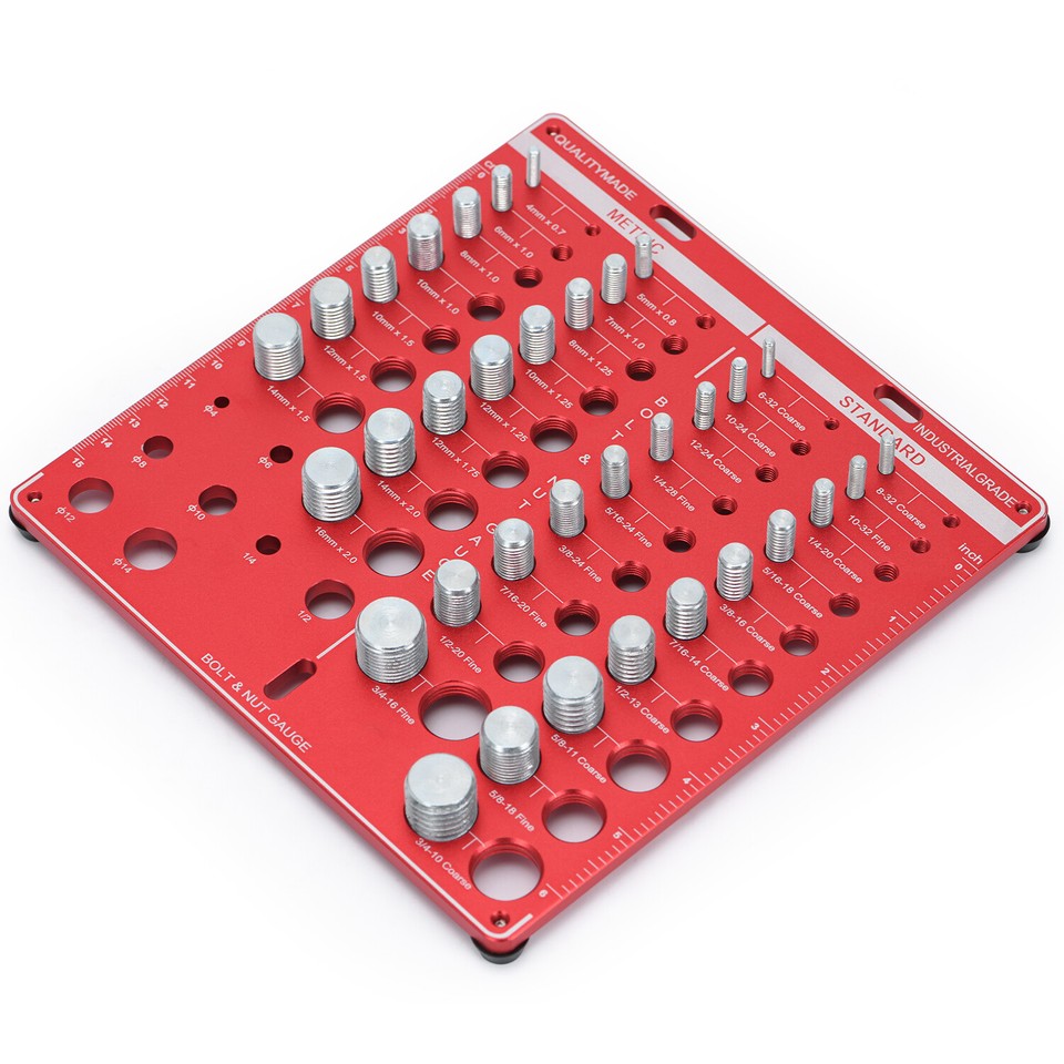 Standard and Metric Nut & Bolt 34 Thread Checker Bolt and Nut ...