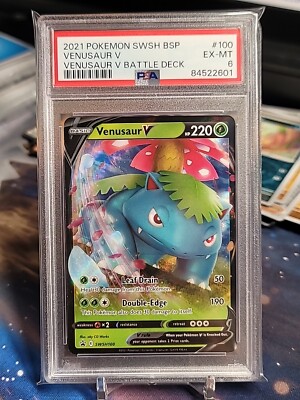 PSA 6 EX-MT VENUSAUR V #SWSH100 VENUSAUR V BATTLE DECK 2021 POKEMON TCG ...