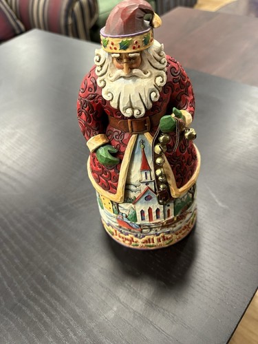 Jim Shore Heartwood Creek Bells On Bobtail Ring Santa w/ Jingle Bells ...