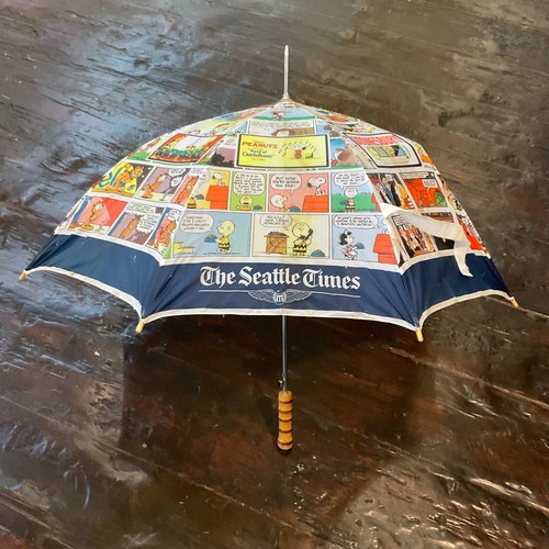 Vintage The Seattle Times Umbrella Wood Handle Comic Strip Funnies ...