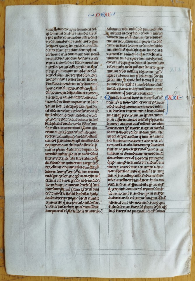Original Manuscript Leaf on Vellum Bible Biblia - 1250 | eBay