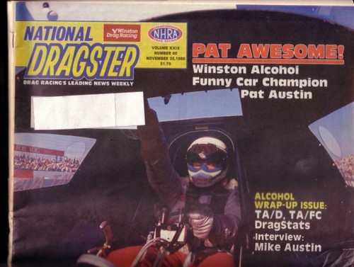 NATIONAL DRAGSTER-NHRA-11/25/88-MIKE AUSTIN-PAT AUSTIN- VG | eBay