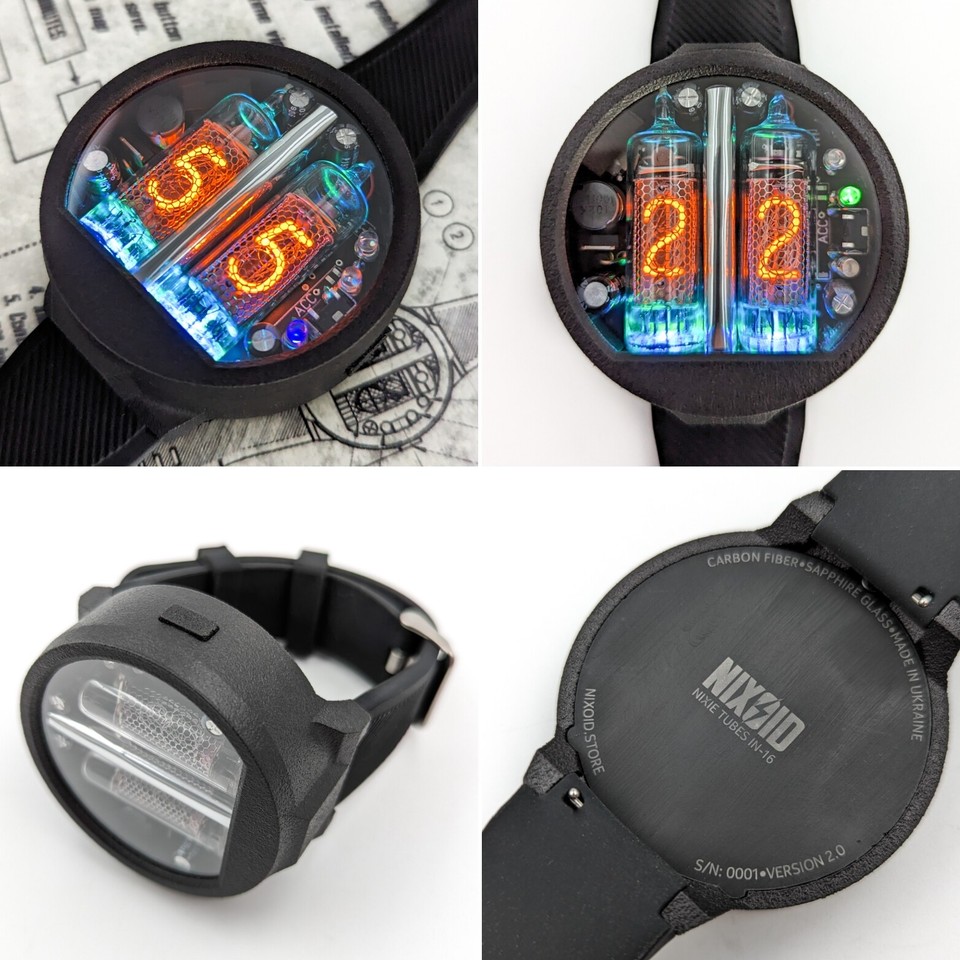 Carbon Fiber Nixie Tube Rare Wrist Watch Nixoid Classic | eBay