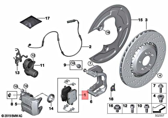 Genuine BMW M5 X5 M X6 F90 F91 REPAIR KIT BRAKE PADS ASBESTOS-FREE ...