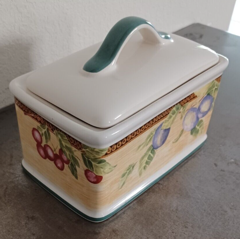 Jay Import Company Rectangle Shaped Ceramic Canister With Fruit | eBay