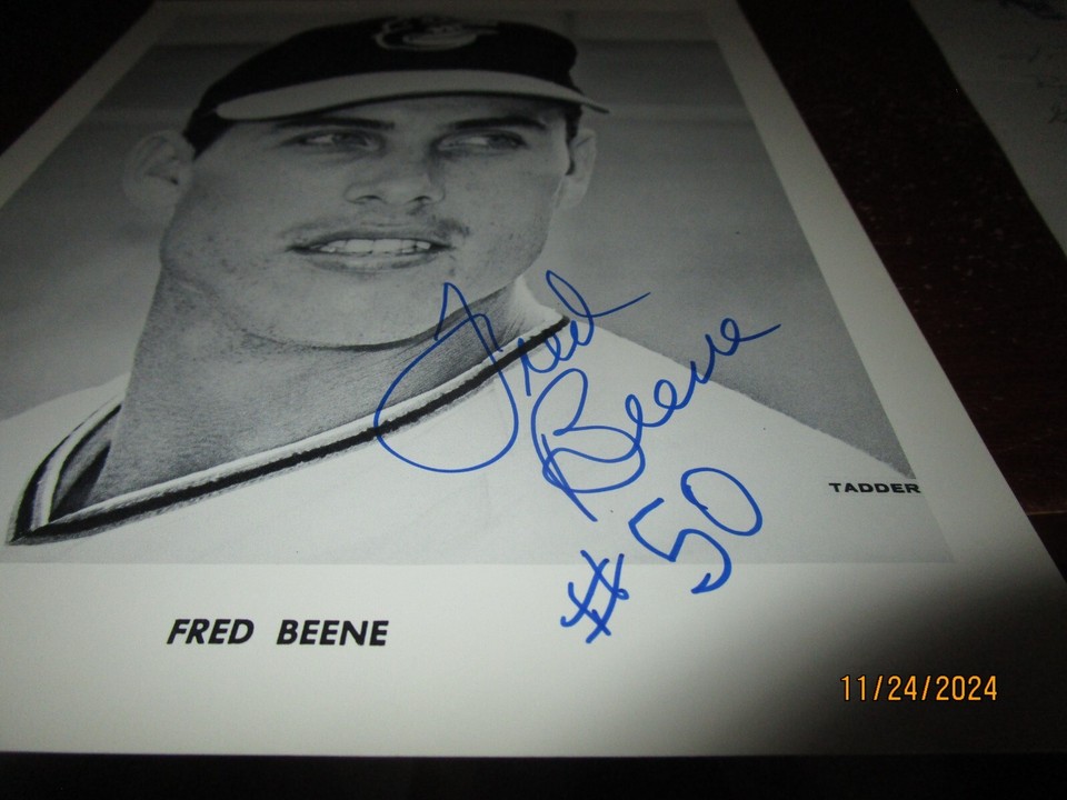 Fred Beene Baltimore Orioles Signed Vintage Tadder 8X10 Baseball Photo ...