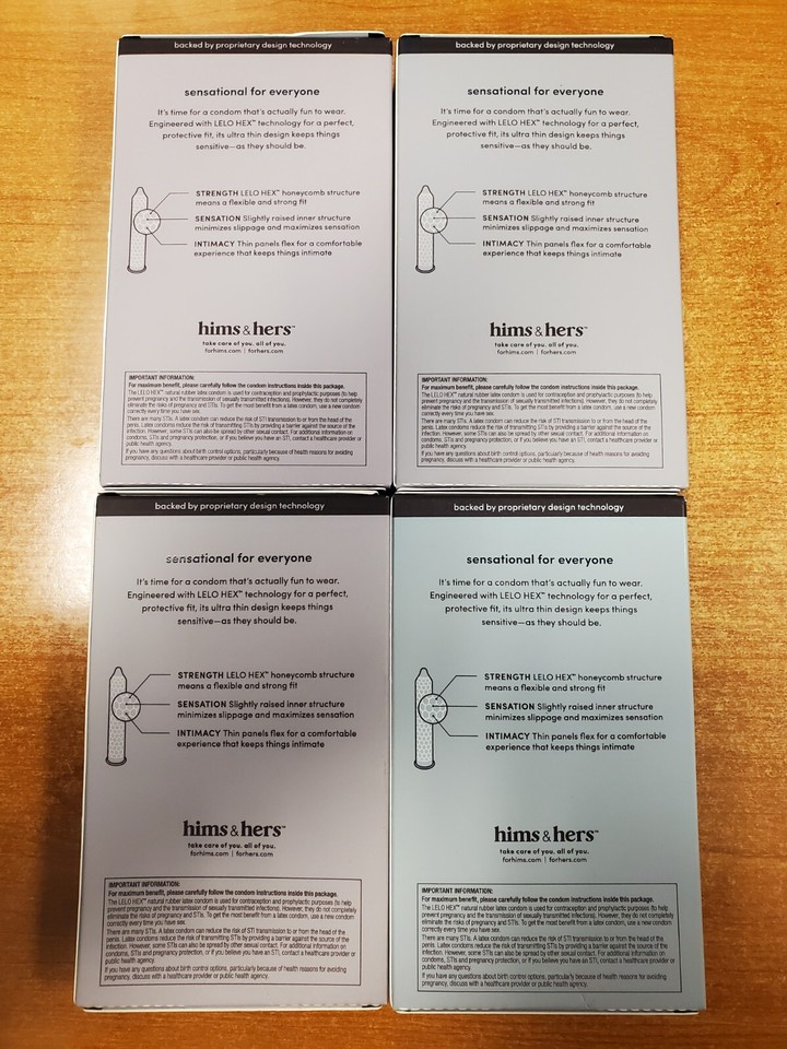 4 Boxes of 8: hims & hers Ultra Thin Natural Latex Condoms (Exp 2/27 ...