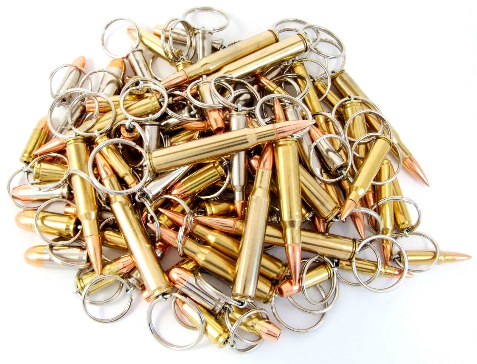 Super Variety Pack of 80 Bullet Key Rings Keychains - 11 Different ...