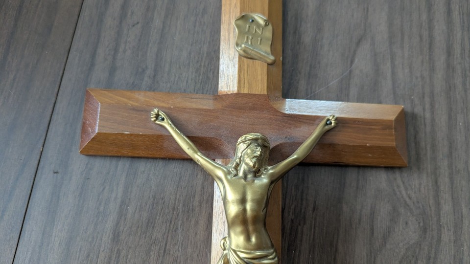 Vintage Simple Wooden Cross Crucifix 15 x 8" Nice | eBay
