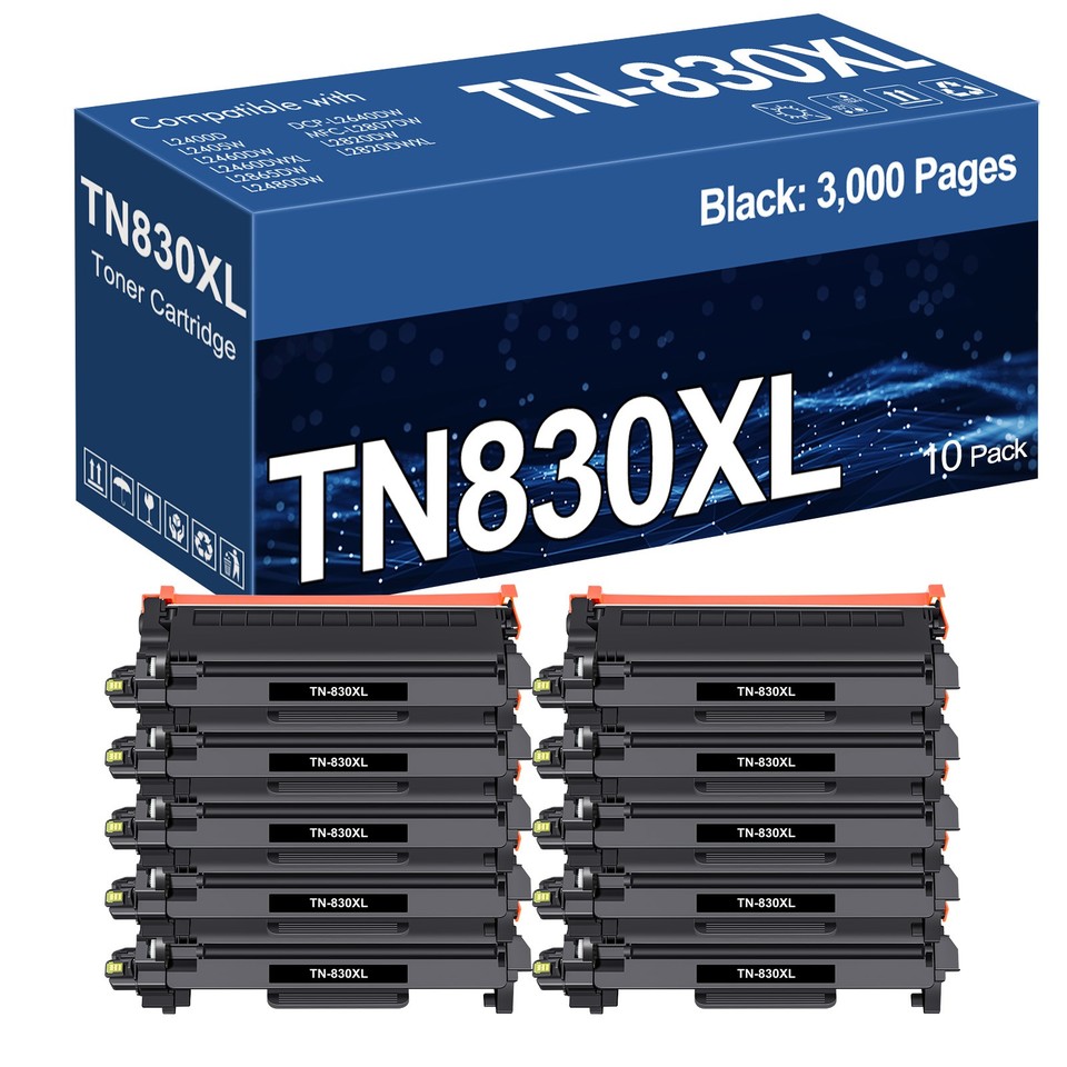 TN830 XL Toner Cartridge With Brother DR830 HL-L2420 HL-L2405W DCP ...