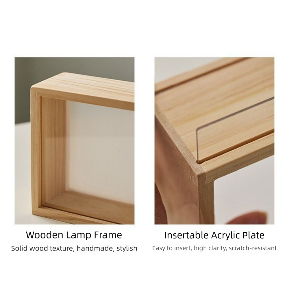 Wood Shadow Box Frame Display Case with Led Light 3D Picture Frame ...