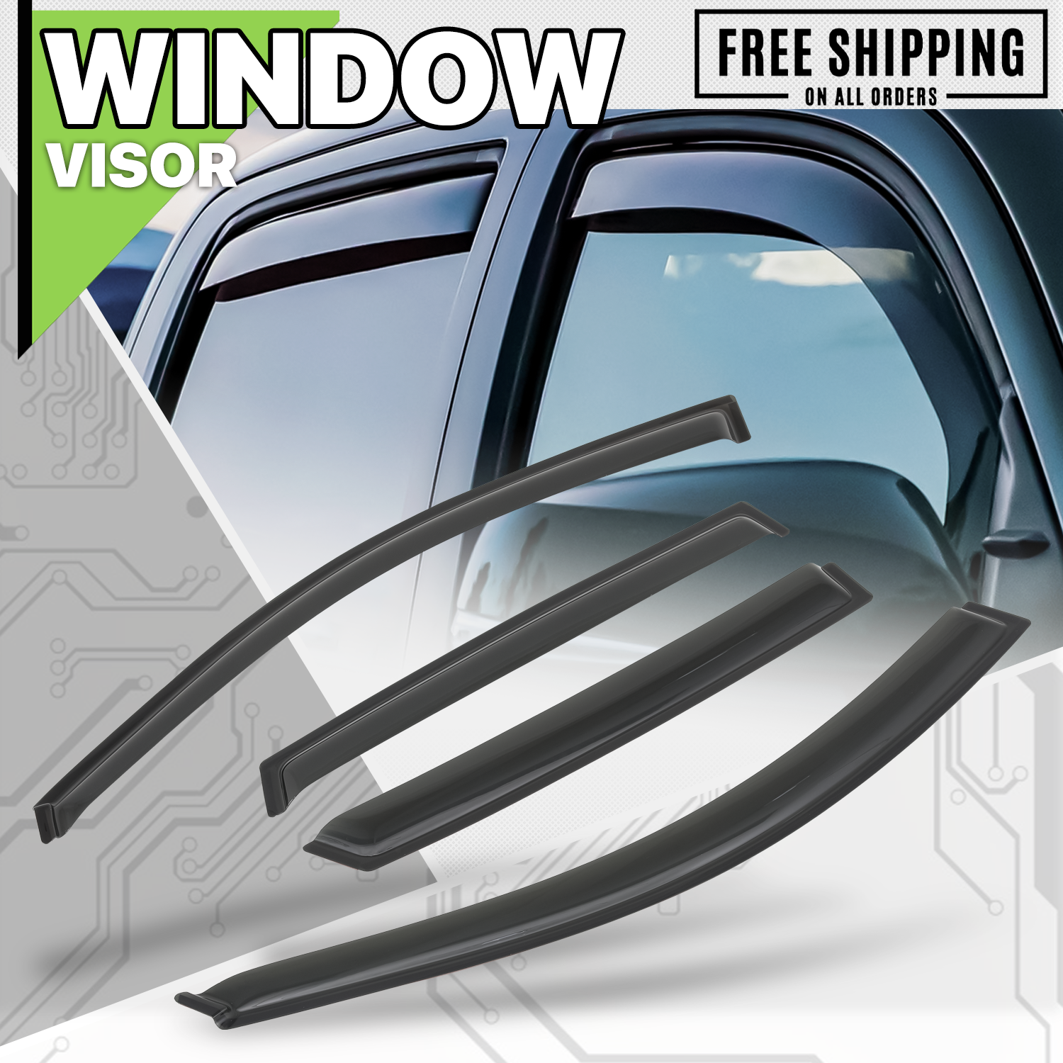 Window Visor Shade Vent Wind Rain Deflector fit 03-08 Pontiac/Toyota ...