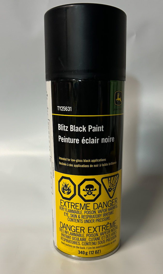 1 can- John Deere Blitz Black Spray Paint #TY25631 Metal, Plastic, Ect ...