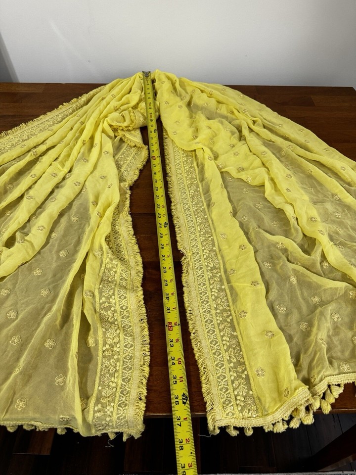 Women’s Shear BoHo hippie gypsy scarf wrap Tassels Yellow Fairy ...