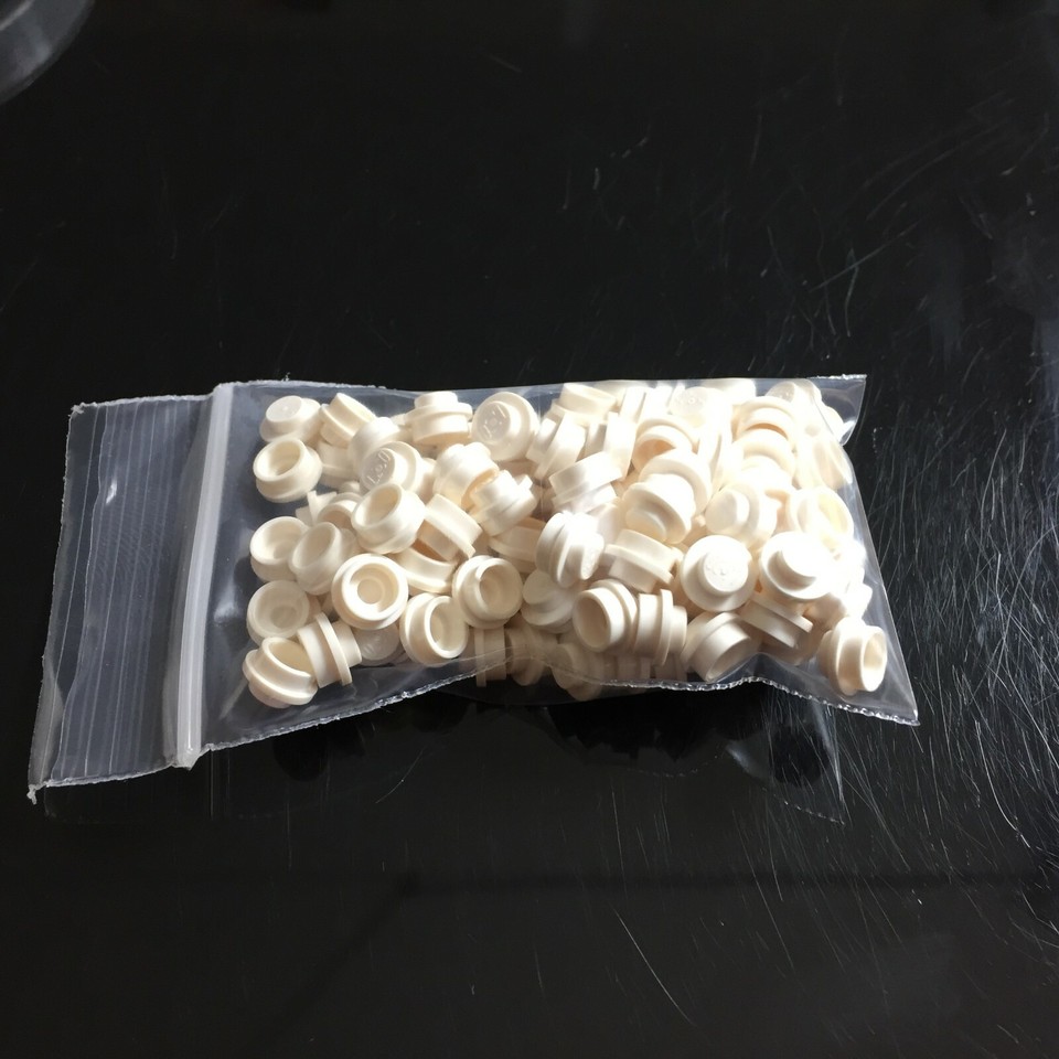 100 per lot NEW LEGO White 1x1 Round Plates (6141/614101) dot cap snow ...