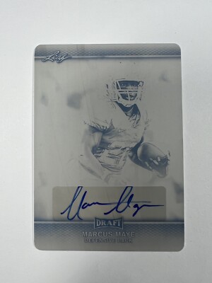 Marcus Maye 2017 Leaf Draft Auto 1/1 Retail Black Printing Plate #A-MM1 ...