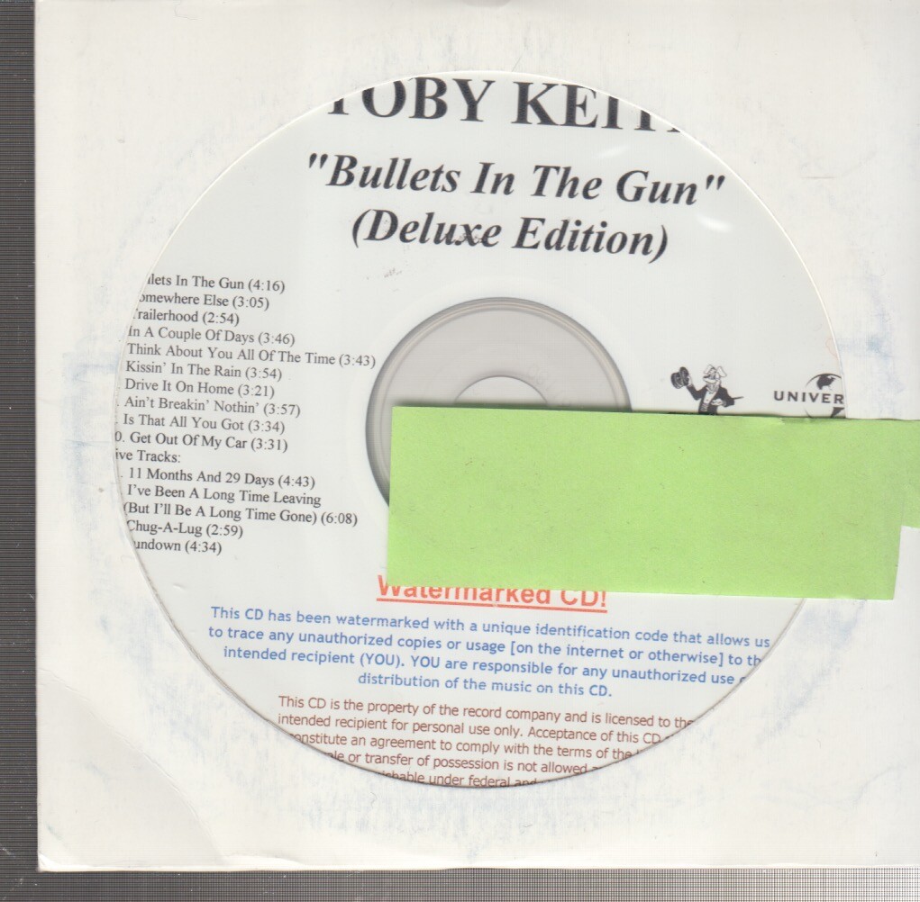 toby keith bullets in the gun cd deluxe edition promo | eBay
