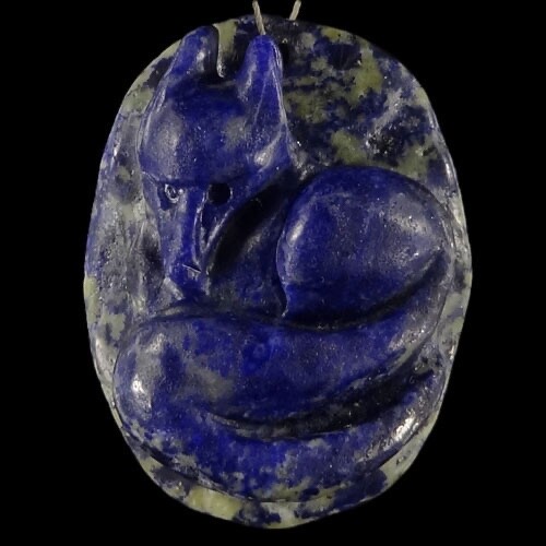 BE10407# Hand Carved Unique Fox Lapis Lazuli Pendant Bead Gemstone | eBay